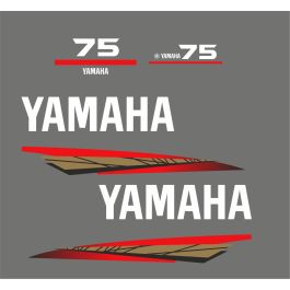 Yamaha 75 HP 1998-2004 Sticker Set Gold | MarineSpareParts.com