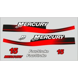 Mercury 15 HP 1999-2006 Sticker Set | MarineSpareParts.com