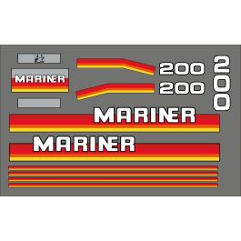 Mariner 200 HP 1984-1990 Sticker Set | MarineSpareParts.com