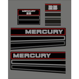 Mercury 25 HP Sticker Set | MarineSpareParts.com