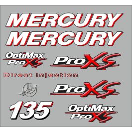 Mercury 135 HP Optimax Pro X Sticker Set | MarineSpareParts.com