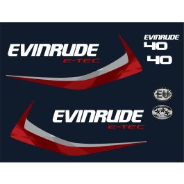 Evinrude E-Tec 40 HP Sticker Set | MarineSpareParts.com