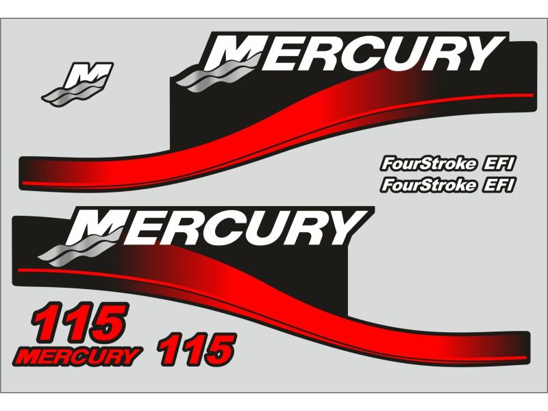 Mercury 115 HP 2004-2006 Sticker Set | MarineSpareParts.com