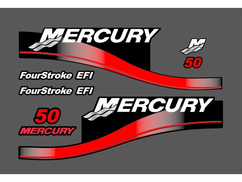 Mercury 50 HP 1999-2004 Sticker Set | MarineSpareParts.com