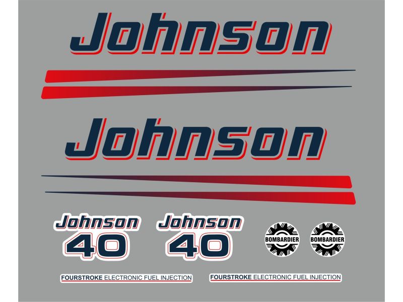 Johnson 40 HP 2002-2006 Sticker Set | MarineSpareParts.com