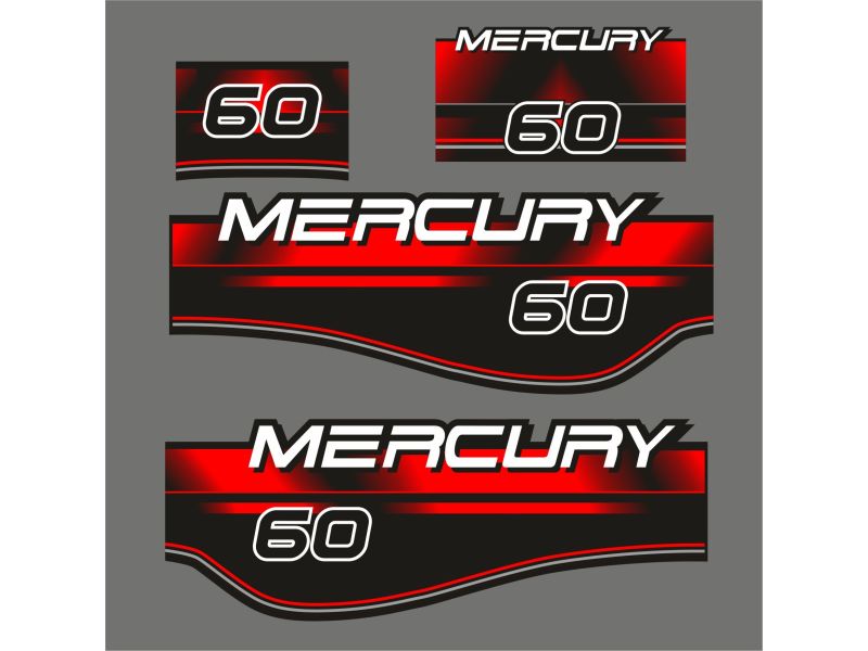 Mercury 60 HP Sticker Set | MarineSpareParts.com