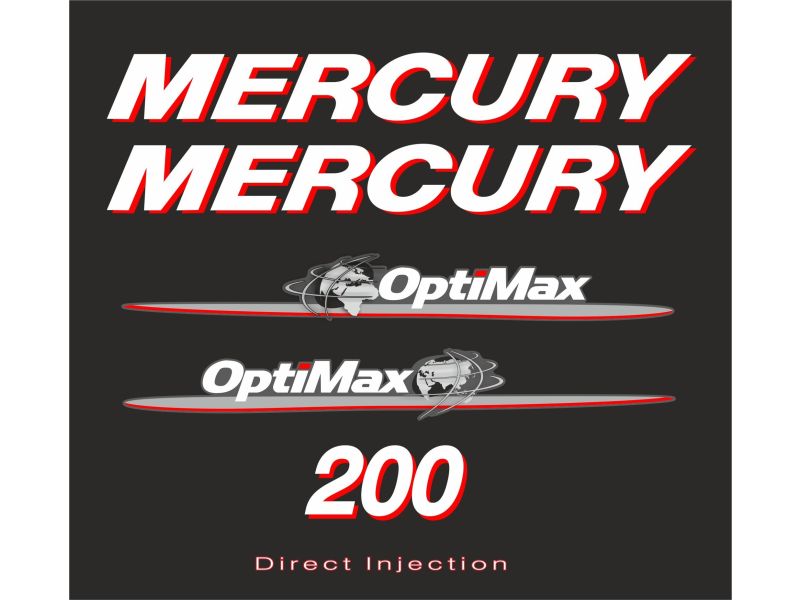 Mercury 200 HP Sticker Set | MarineSpareParts.com