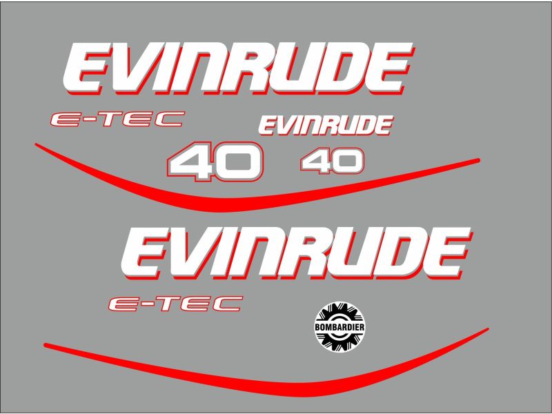 Evinrude E-Tec 40 HP Sticker Set | MarineSpareParts.com