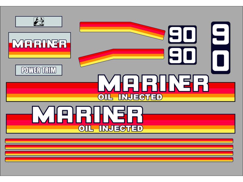 Mariner 90 HP 1984-1990 Sticker Set | MarineSpareParts.com