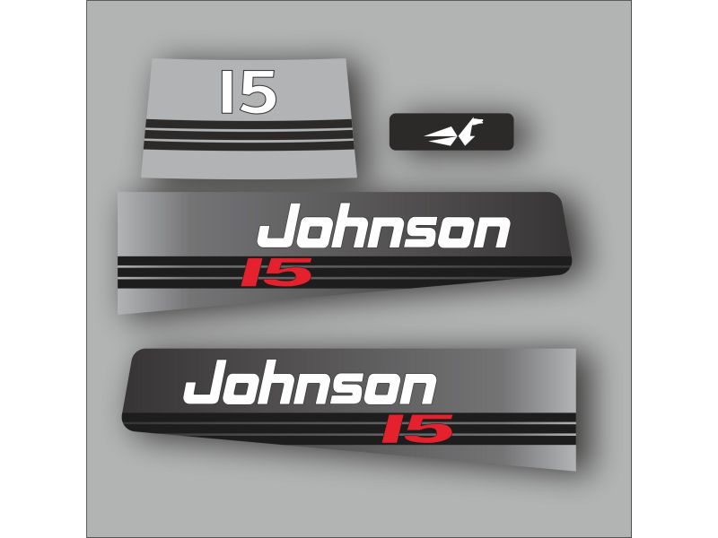 Johnson 15 HP Sticker Set | MarineSpareParts.com