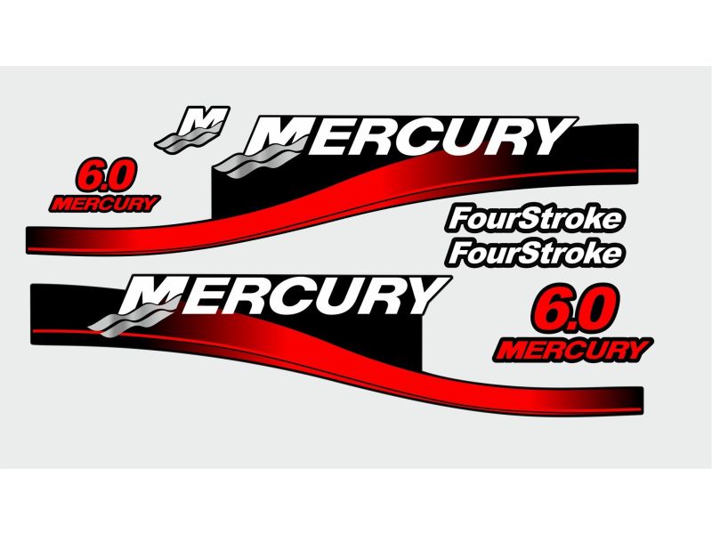 Mercury 6 HP Sticker Set | MarineSpareParts.com